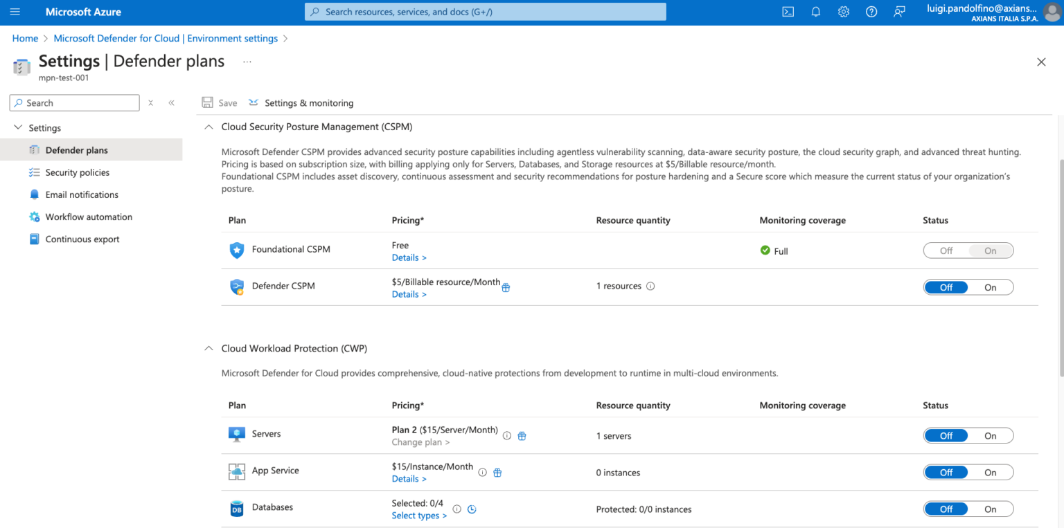 Piani Microsoft Defender for Servers